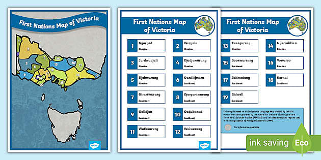 First Nations Map of VIC (teacher made) - Twinkl