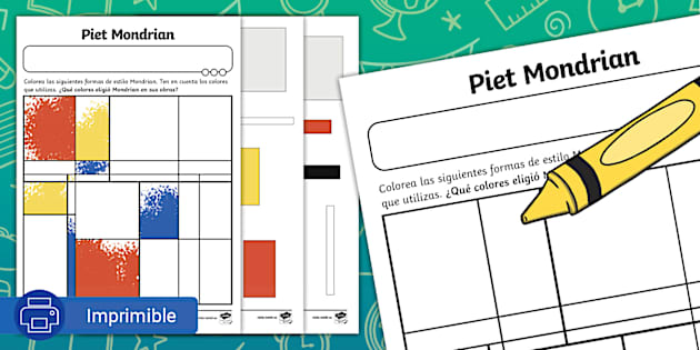 mondrian coloring pages