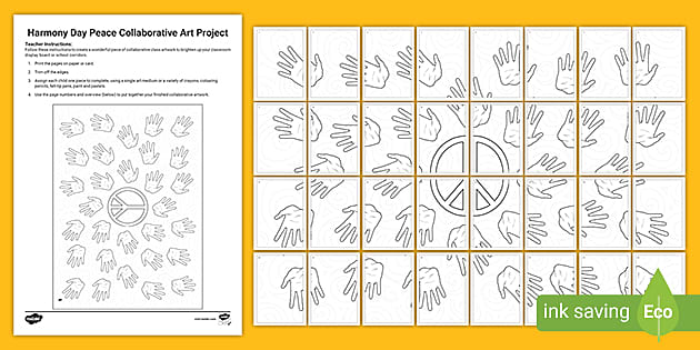 Harmony Day Peace Collaborative Art Project (teacher made)