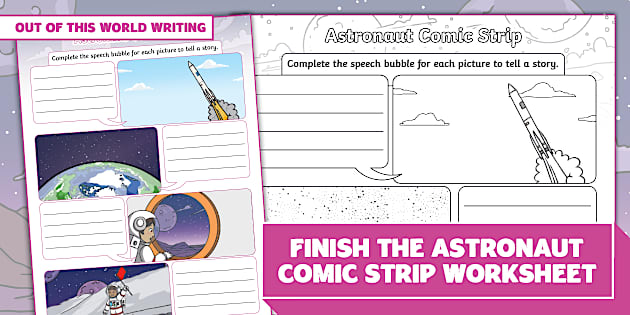Finish the Astronaut Comic Strip Worksheet