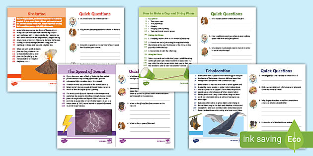 LKS2 60-Second Reads: The Science of Sound Activity Pack