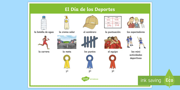 Sports Day Word Mat-Spanish - Twinkl