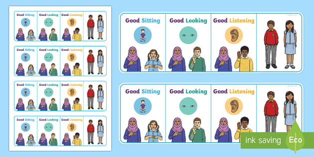 Good Sitting, Good Looking, Good Listening BSL Desk Prompt