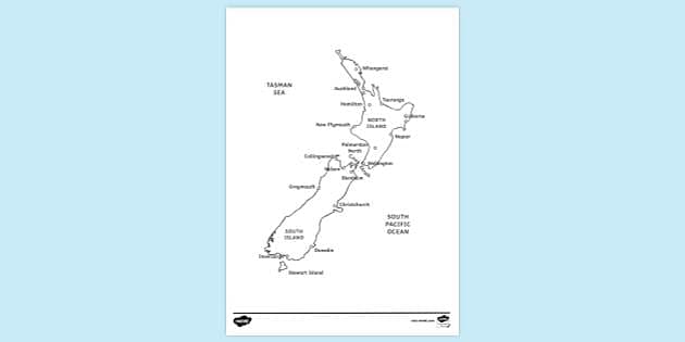 FREE! - New Zealand Map Colouring Sheets | Colouring Pages