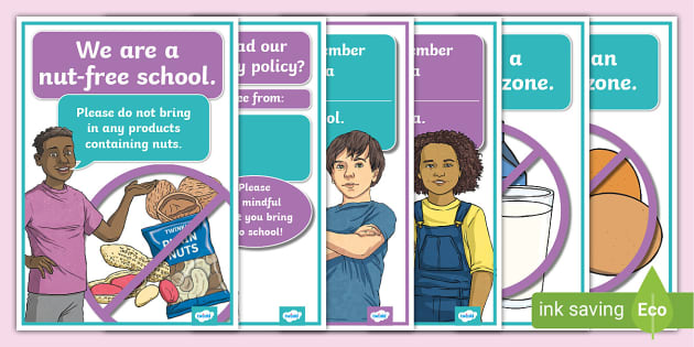 Editable Lunchtime Allergy Display Posters (teacher made)