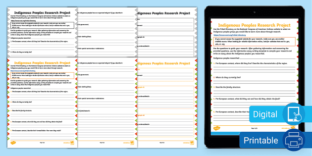 Indigenous Peoples Day Research Project | Native American