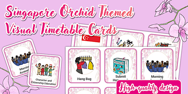 Singapore Orchid Visual Timetable Cards