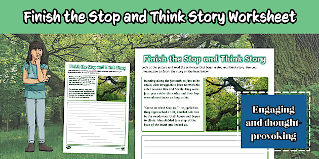 Finish the Stop and Think Story Worksheet