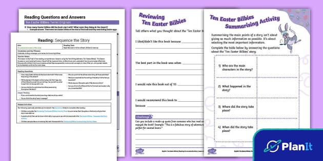 Year 1 Ten Easter Bilbies: Reading Lesson 4 (teacher made)