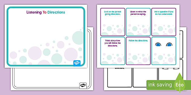 Listening To Directions Anchor Chart (teacher made) - Twinkl