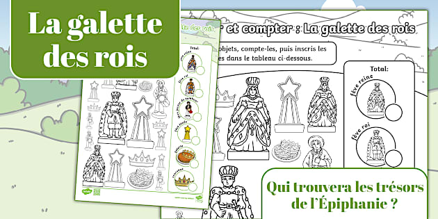 Colorier et compter : La galette des rois