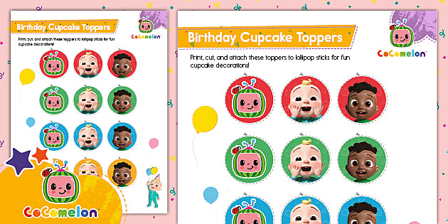 FREE CoComelon: Cupcake Toppers | Birthday | Twinkl USA