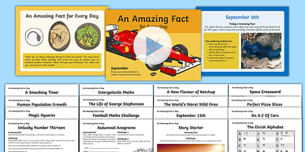 September Amazing Fact Of The Day PowerPoint and Worksheet / Worksheets ...