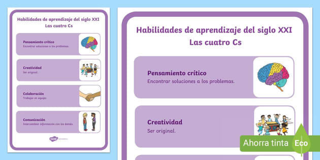 Póster Habilidades De Aprendizaje Del Siglo Xxi Twinkl
