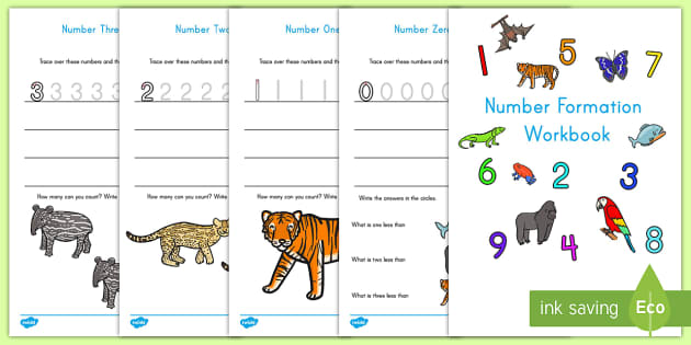 Jungle and Rainforest Number Formation Activity Booklet