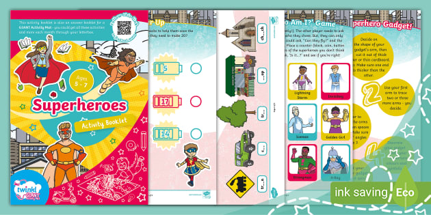 Superheroes Activity Booklet (Ages 5 - 7) (teacher made)