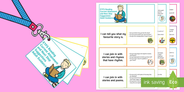 Lanyard-Sized EYFS Reading Attainment and Next Step Cards