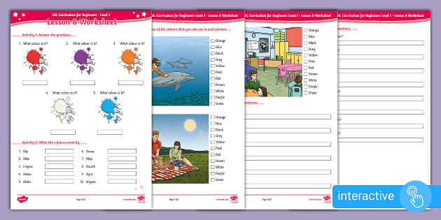 ESL Curriculum for Beginners: Lesson 8 Interactive Worksheet