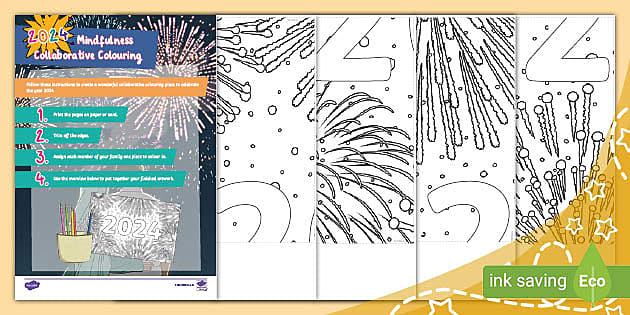 2024 Mindfulness Colouring Sheet Collaborative Edition