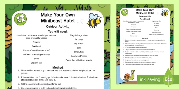 How To Make A Minibeast Hotel - Kindergarten Minibeast - Twinkl