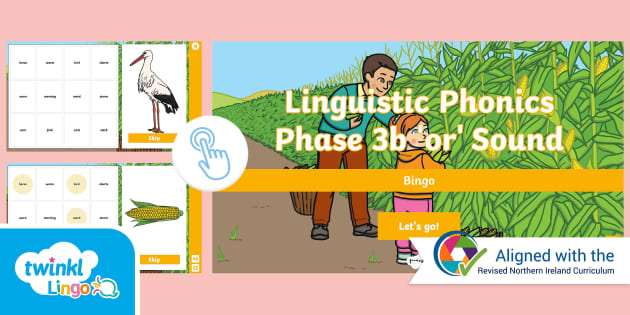 Linguistic Phonics Phase 3b 'or' Sound Bingo Game - Twinkl