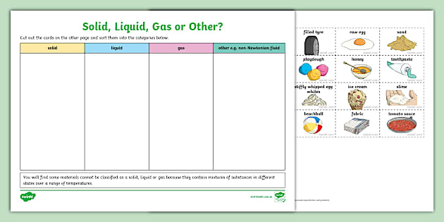 States of Matter Sorting Cards (teacher made) - Twinkl