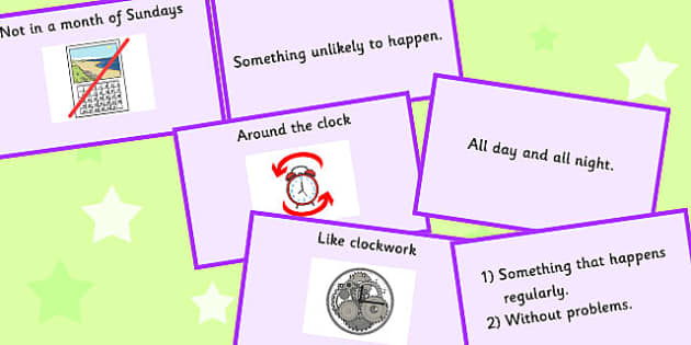 Time Idioms Matching Cards (Hecho por educadores) - Twinkl