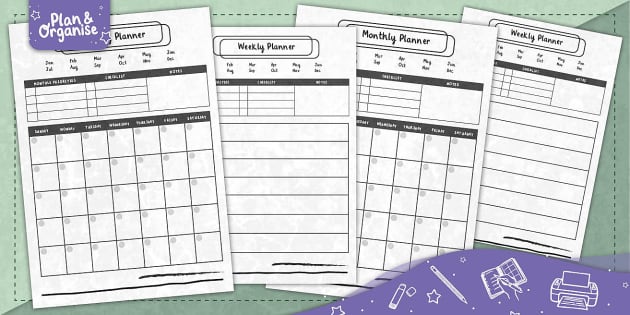 Editable Digital Planner Bundle | Monthly and Weekly Planner