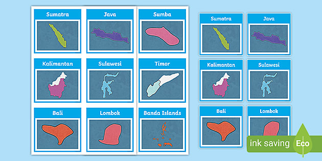 Indonesian Islands Flashcards (teacher made) - Twinkl