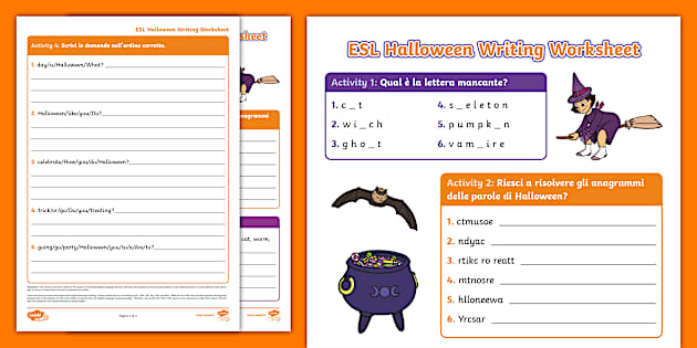 Esercizi Di Scrittura Halloween Inglese A1 Teacher Made