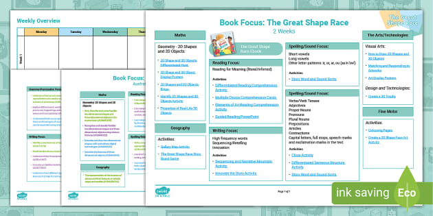 The Great Shape Race - Story Plan