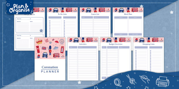 London Themed Coronation Party Planner (teacher made)