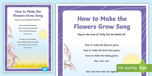 How to Make the Flowers Grow Song (teacher made) - Twinkl