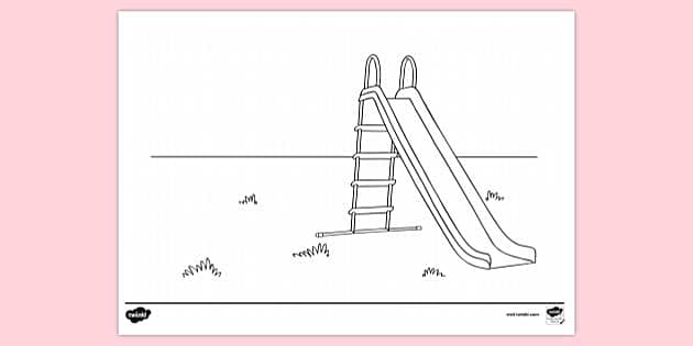 Playing Field With Slide Colouring Sheet | Colouring Sheets
