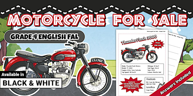 English FAL – Motorcycle For Sale – Visual Text