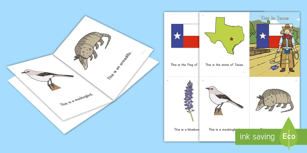 Texas State Symbols Emergent Reader - texas independence day, pre-reading
