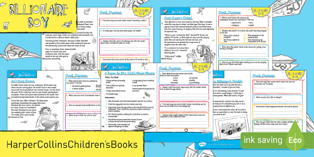 FREE! - Billionaire Boy | Reading Comprehension Pack | KS2 Resources