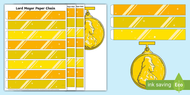 Lord Mayor Cut and Stick Role Play Paper Chain - Twinkl