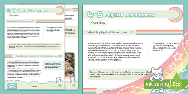 Age 4-5 Physical Development Resource Pack (teacher made)