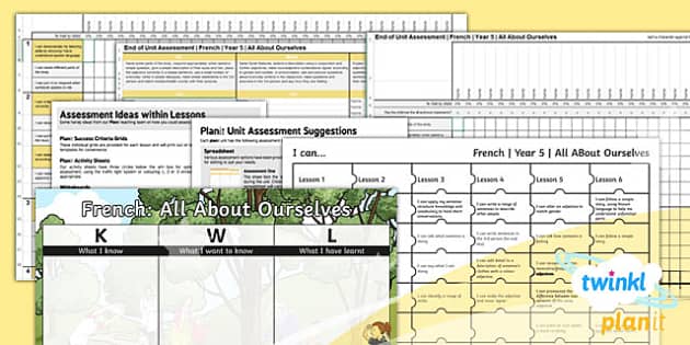 French: All About Ourselves Year 5 Unit Assessment Pack