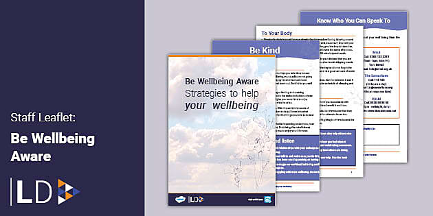 Staff Wellbeing Leaflet | Wellbeing Awareness | SLT Resource