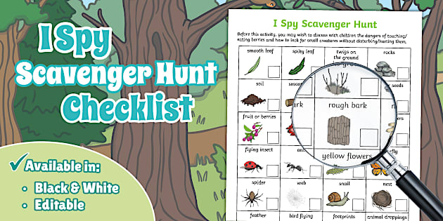 I Spy Scavenger Hunt | Nature Scavenger Hunt for Kids