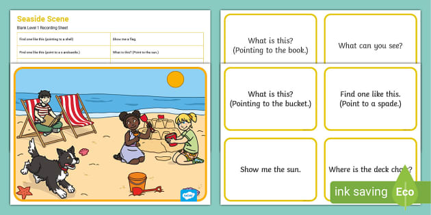 Seaside Scene Blanks Level 1 Questions (teacher made)