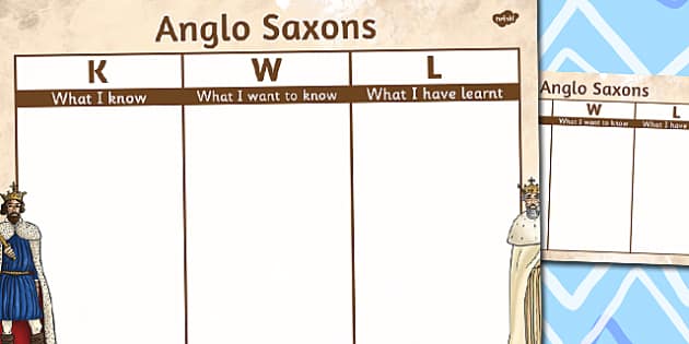 Anglo Saxons Topic KWL Grid - anglo-saxons, topic, kwl, grid