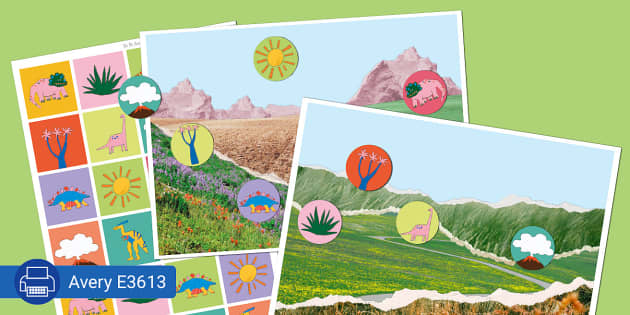 Dinosaur Day - Create Your Own Scene - Sticker Activity