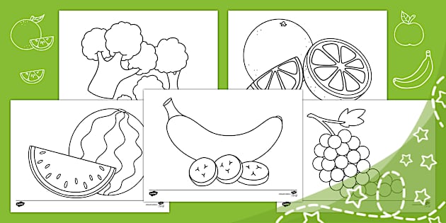 Fructe și legume – Primele mele desene de colorat