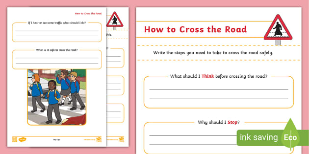 How to Cross the Road Worksheet (Teacher-Made)