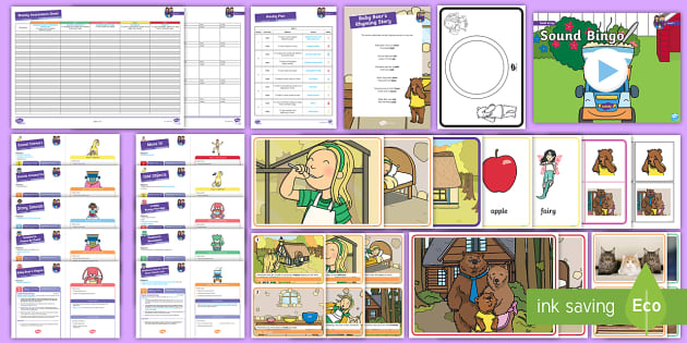 Phonics Level 1 Week 7: Goldilocks and the Three Bears Weekly Lesson Pack