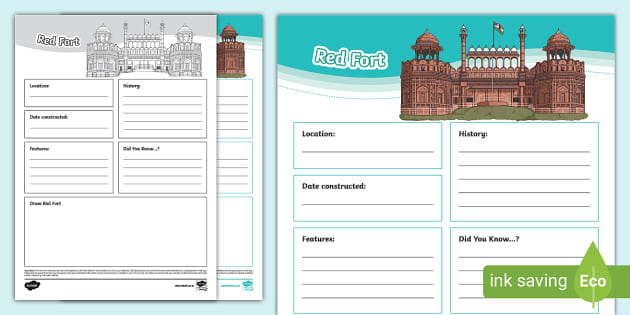 Red Fort Fact File Template (Teacher-Made) - Twinkl