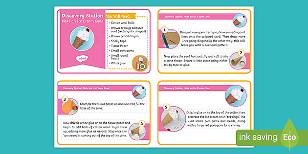 Ice Cream Craft Cards (teacher made) - Twinkl